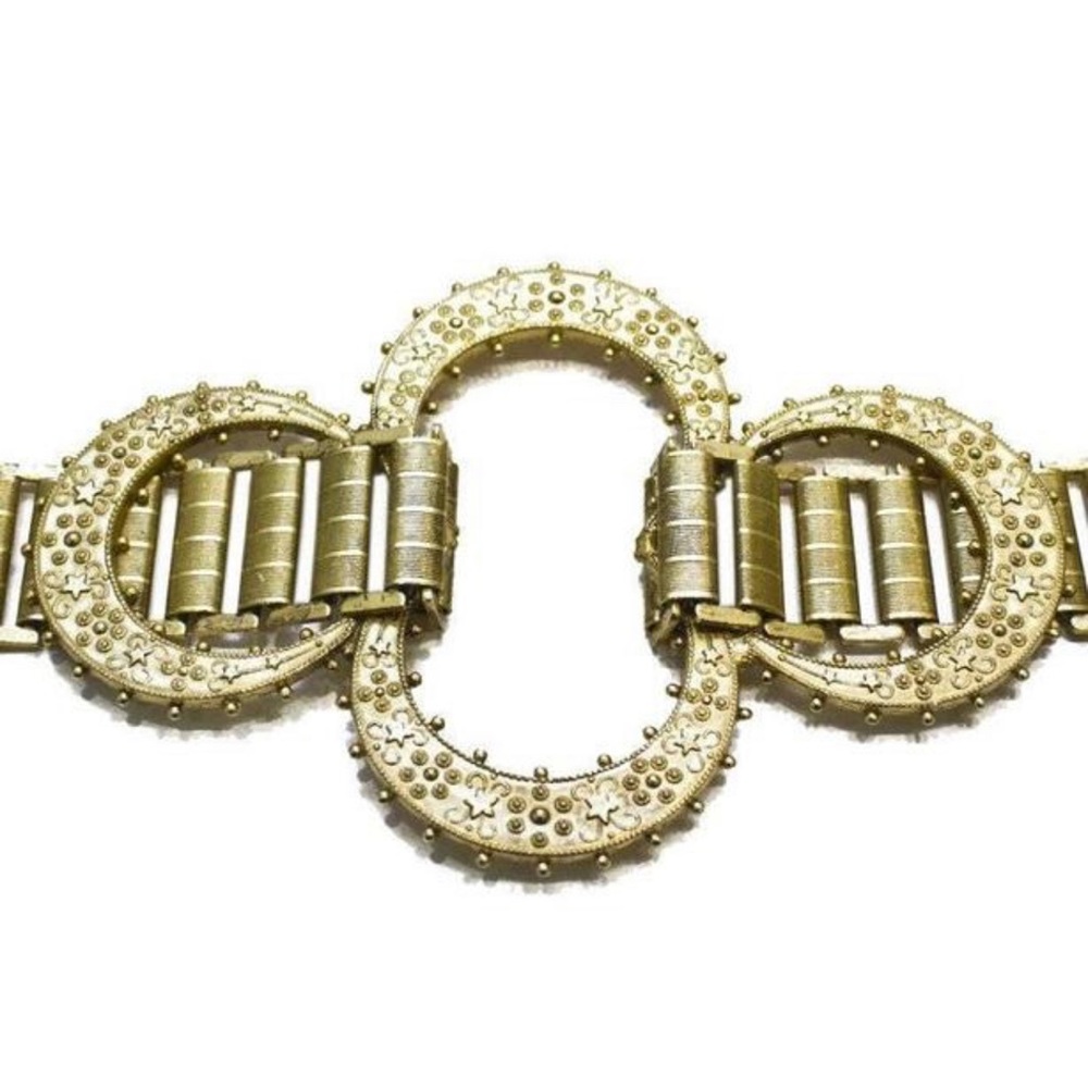 1960's Middle Eastern Inspired Goldlink Belt - Gem